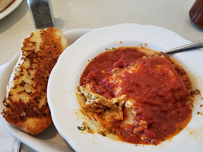 Lasagna so hearty it could double as a weighted blanket – comfort food that actually brings comfort.