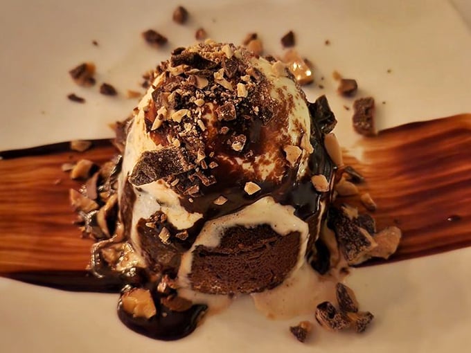 This chocolate lava cake isn't just dessert—it's a volcanic eruption of happiness that makes you wonder why you ever considered saving room.