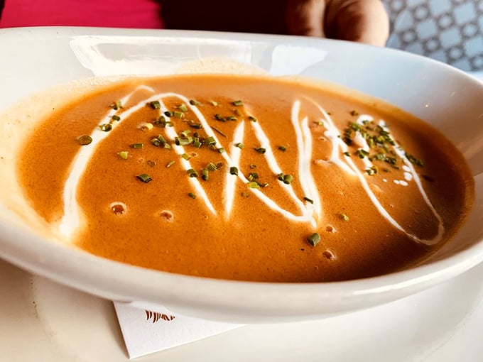 This lobster bisque isn't just soup—it's a silky, coral-hued ocean of flavor that makes you wonder why we bother eating anything else.