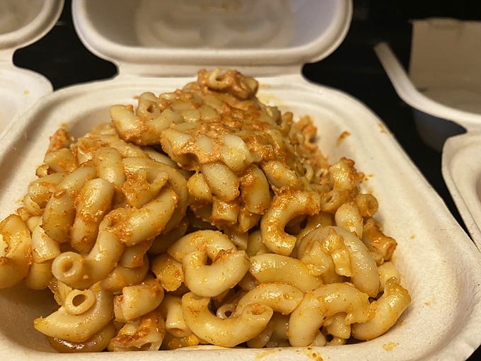 Mac and cheese that doesn't apologize for being exactly what it is: a creamy, indulgent affair that demands your full attention and zero regrets.