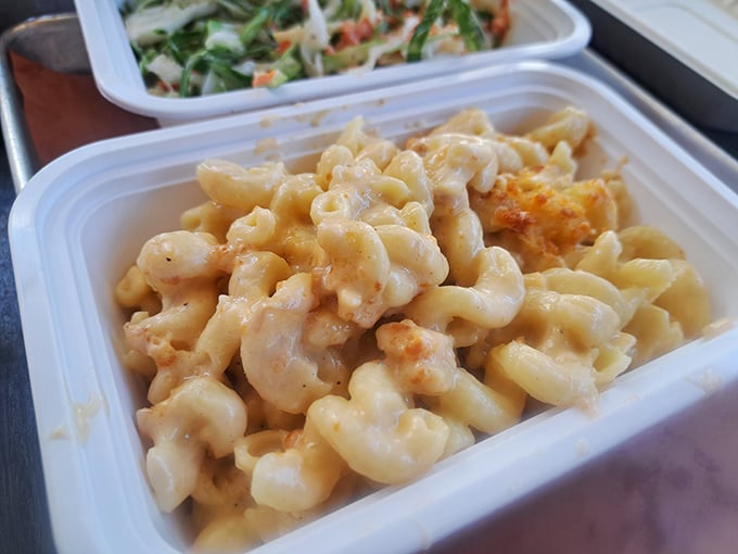 Mac and cheese so creamy, it should come with its own love song – comfort food at its finest.