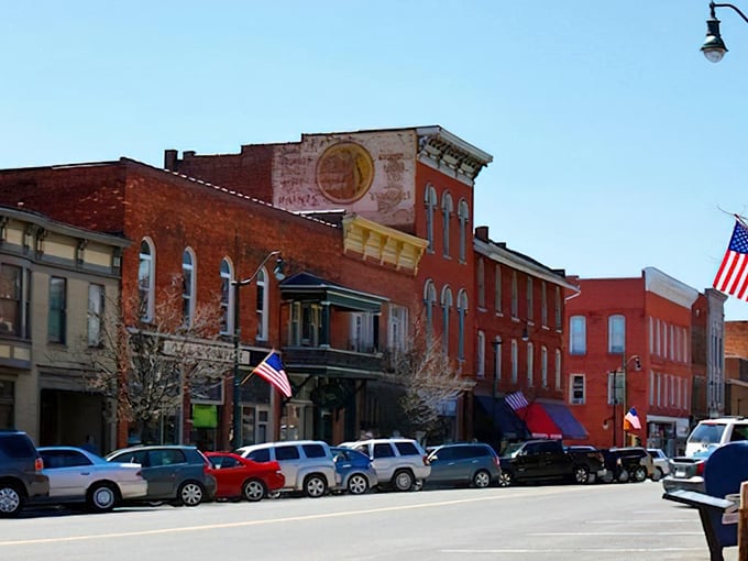 Brookville's Main Street has that perfect small-town vibe where even the buildings seem to be having pleasant conversations with each other.