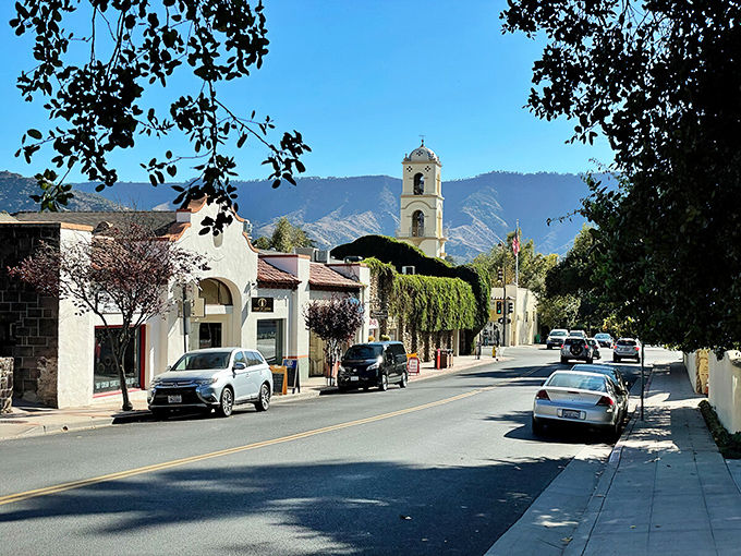 Strolling Ojai's main street feels like walking through a movie set where everyone got the memo about perfect weather and relaxed vibes.