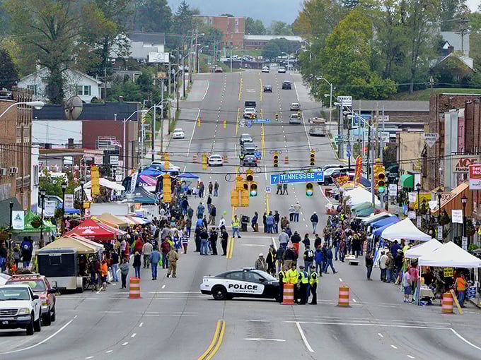 During festivals, LaFollette's main street transforms from quiet thoroughfare to vibrant community gathering spot—small-town America at its finest.