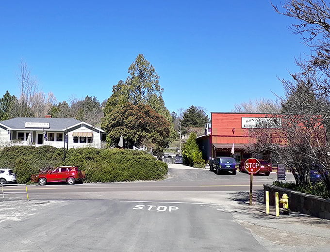 Julian's intersections don't need traffic lights – just stop signs, sunshine, and the occasional wild turkey crossing the road.