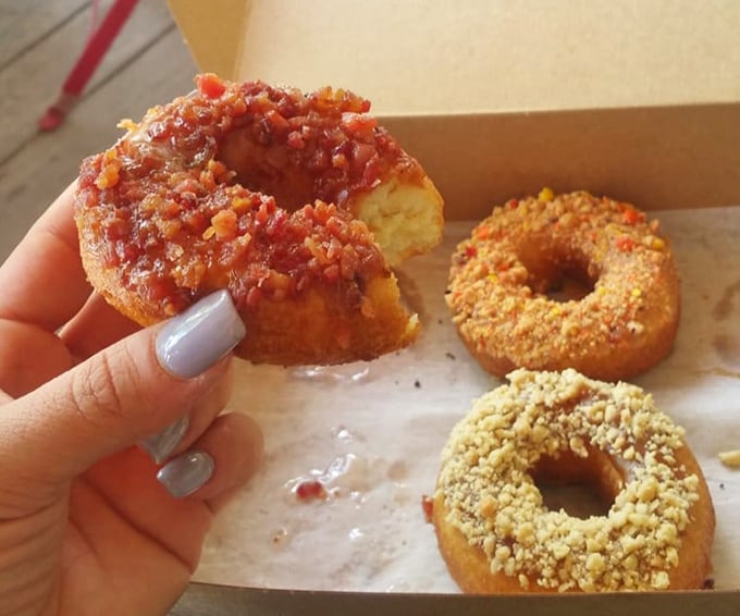 That maple bacon donut isn't just breakfast – it's two meals in one, solving the eternal "sweet or savory" debate with delicious diplomacy.