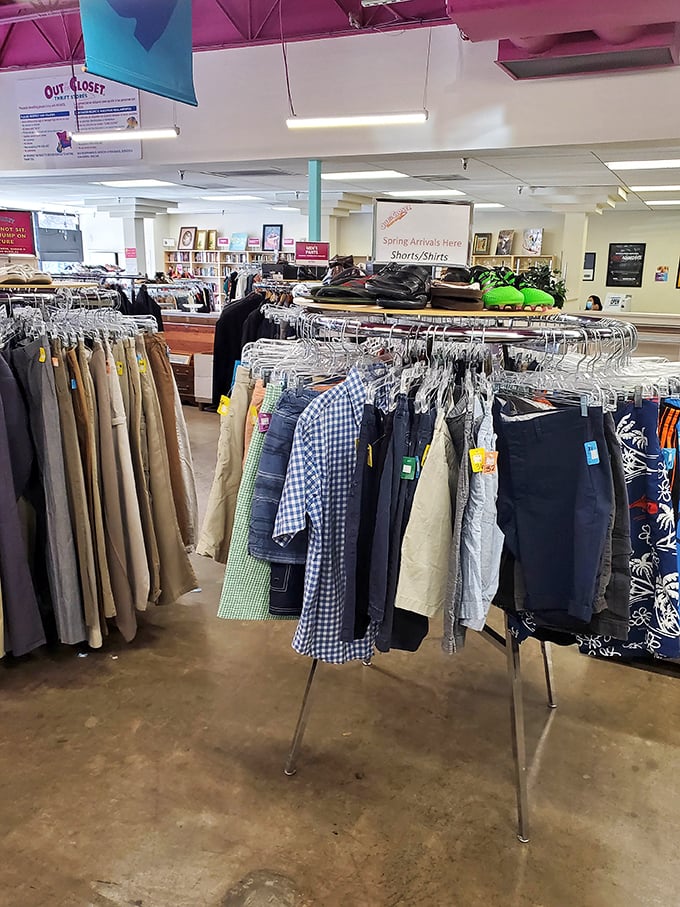 Men's fashion organized by type and color—like a rainbow of possibilities for your wardrobe that won't rainbow through your wallet.