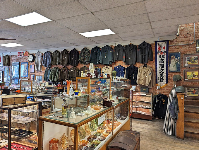 These military uniforms stand at attention, silent storytellers from America's past waiting for collectors who appreciate history you can touch.