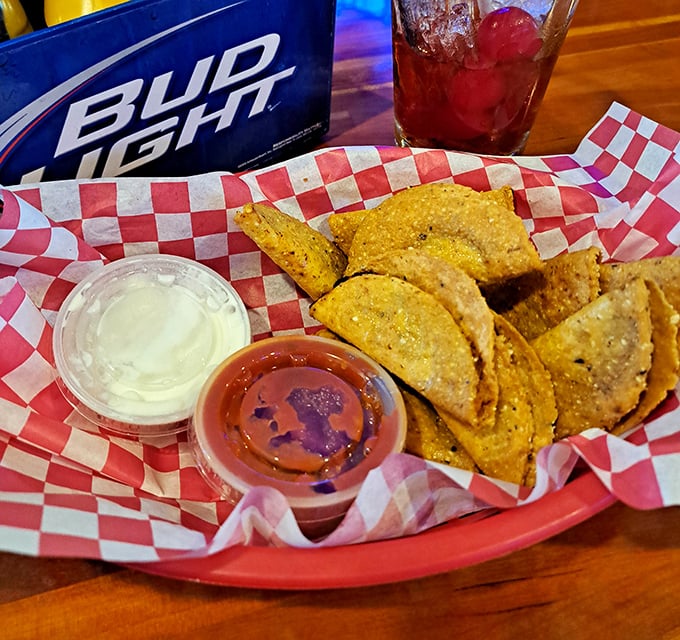 Mini tacos that deliver maximum flavor, these crunchy little vessels of happiness are the perfect bar snack for sharing—or not.