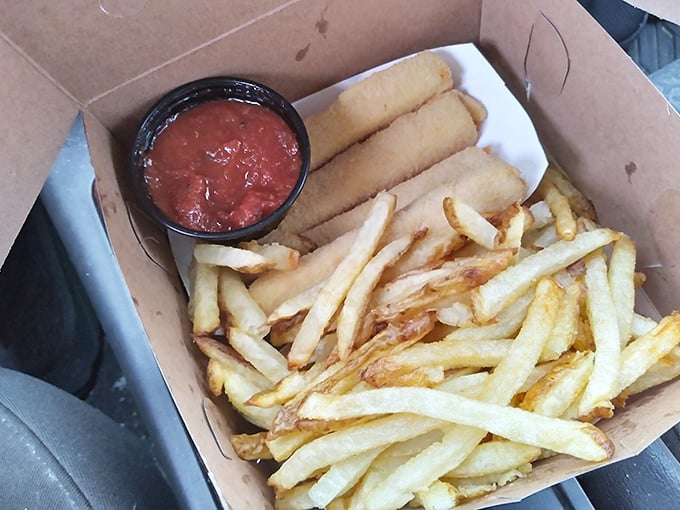 Golden fries and mozzarella sticks—the dynamic duo of comfort food. Like Batman and Robin, if they were delicious and didn't fight crime.