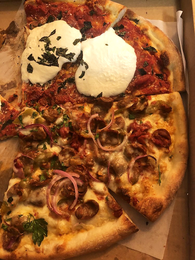 Half traditional, half adventurous—like a good marriage or the perfect Florida retirement plan. Those fresh basil leaves aren't just garnish; they're little flags of flavor victory. 
