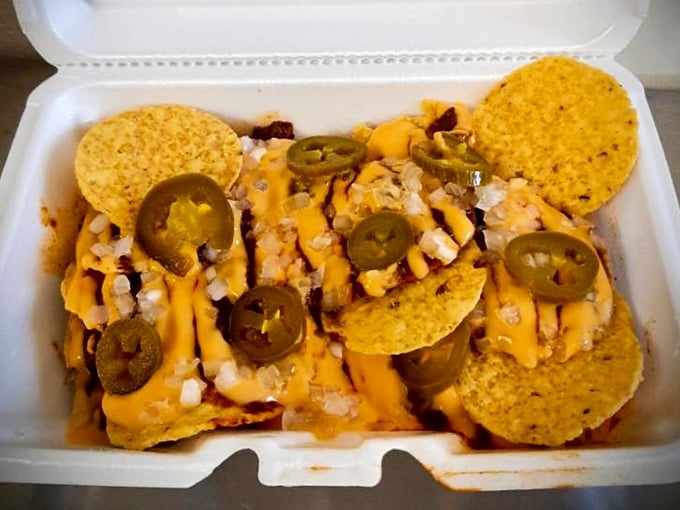 When nachos meet hot dog toppings, magic happens. Those jalapeños aren't just garnish—they're exclamation points in a cheesy conversation.