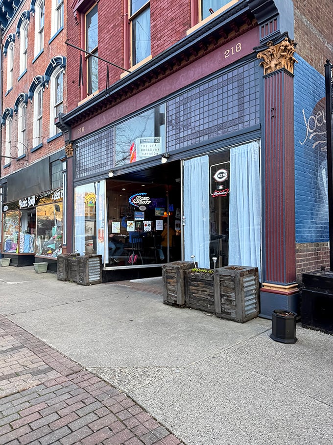 Off Broadway Taproom's historic storefront promises what every good small town needs—a place where everybody might not know your name yet, but they're willing to learn.