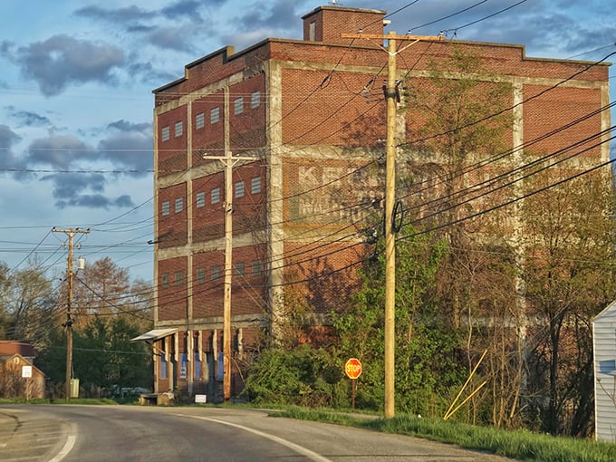 This weathered brick factory stands as a testament to Titusville's industrial past, like a retired heavyweight champion still commanding respect in the neighborhood.