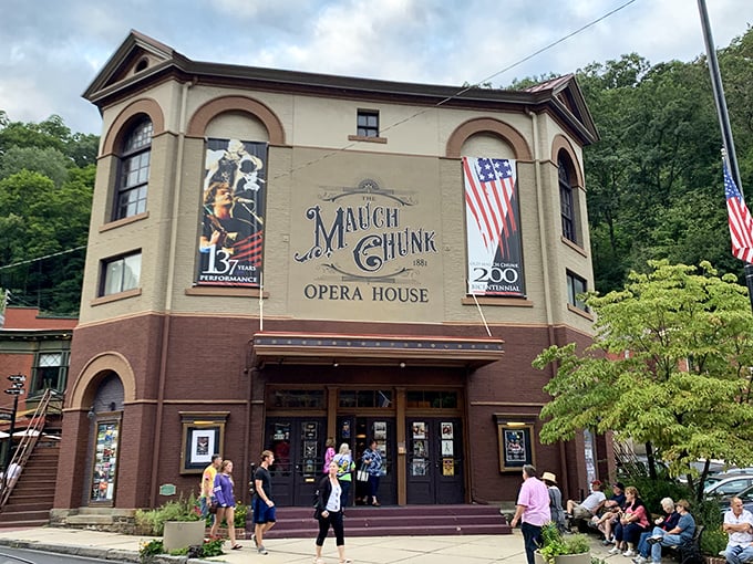 The Mauch Chunk Opera House still proudly bears the town's original name, like that friend who refuses to call you by your new nickname. Cultural hub with historic swagger.