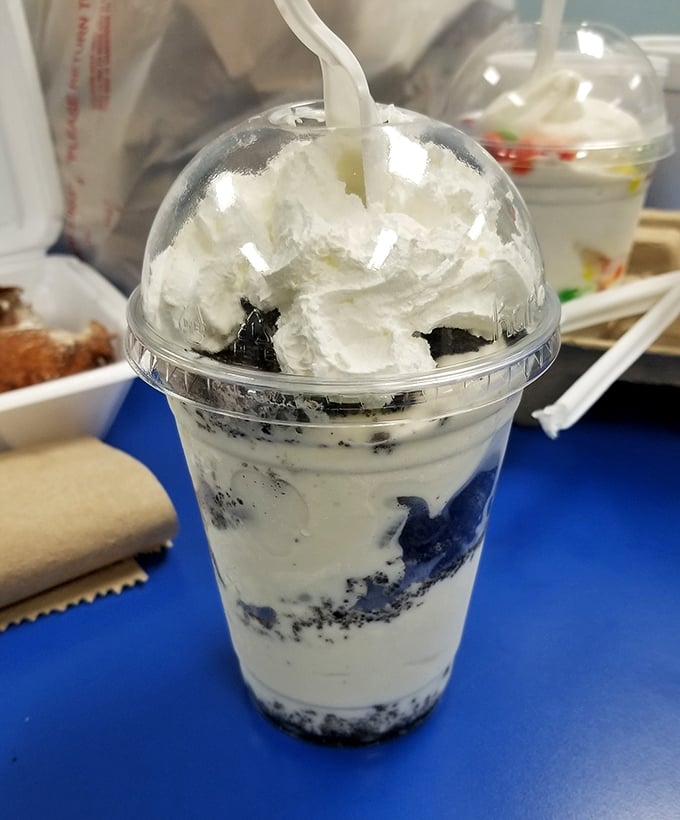 This isn't just an Oreo milkshake—it's a black-and-white masterpiece that makes you wonder why we ever bothered inventing molecular gastronomy.