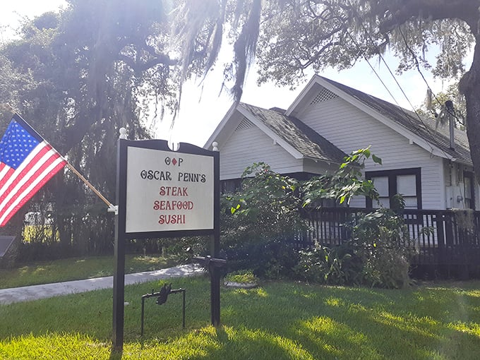Oscar Penn's charming cottage serves up steaks, seafood, and sushi under Spanish moss – a culinary trifecta that screams "Florida fusion."