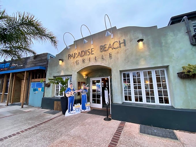 Paradise Beach Grille's inviting facade promises seafood with a view—the kind of place where "I'll just have a salad" turns into "I'll have the seafood platter, please."