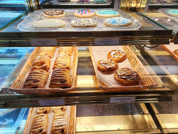 The pastry case whispers sweet nothings to your willpower – resistance is futile and honestly, why bother?