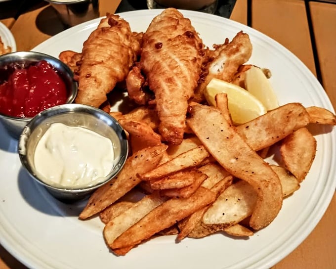 Wisconsin's love affair with Friday fish fry reaches its crispy, golden pinnacle with these perch fillets—the potato wedges are just a bonus.