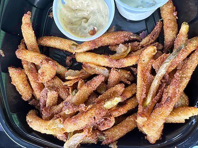 Pickle fries—the unexpected hero of the appetizer world. Tangy, crispy, and impossible to stop eating once you've started.