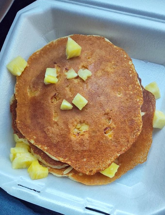 Pineapple pancakes that bring sunshine to your breakfast table—proof that sometimes the best way to start your day is with dessert disguised as breakfast.