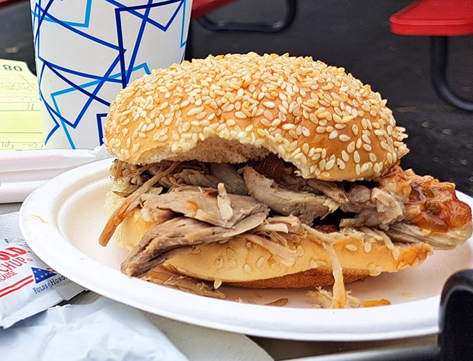 This isn't just a pork BBQ sandwich—it's generations of Pennsylvania comfort piled high on a bun that's somehow both humble and heroic.