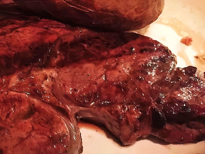 When a steak glistens like this, you know you're in for something special – the kind of meal that makes you close your eyes with each bite. 