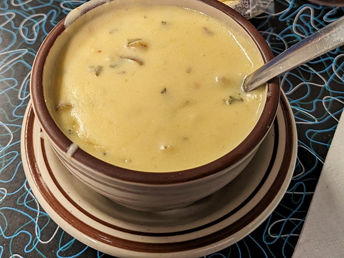 This potato soup looks so creamy and comforting, it could probably negotiate peace treaties between warring nations.