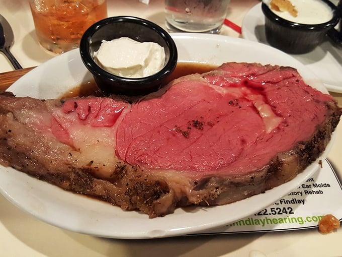Prime rib cooked to that perfect shade of pink that meat lovers dream about, served with a simplicity that lets quality speak for itself.