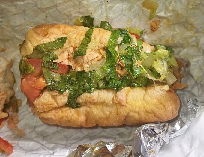 Salmon in a cheesesteak? Culinary rebellion never tasted so right. The golden roll embraces flaky fish in a union that somehow makes perfect sense.