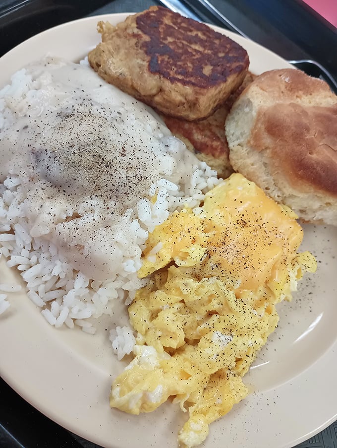 A breakfast plate that answers the eternal morning question: "Why choose between carbs, protein, and comfort when you can have it all?"