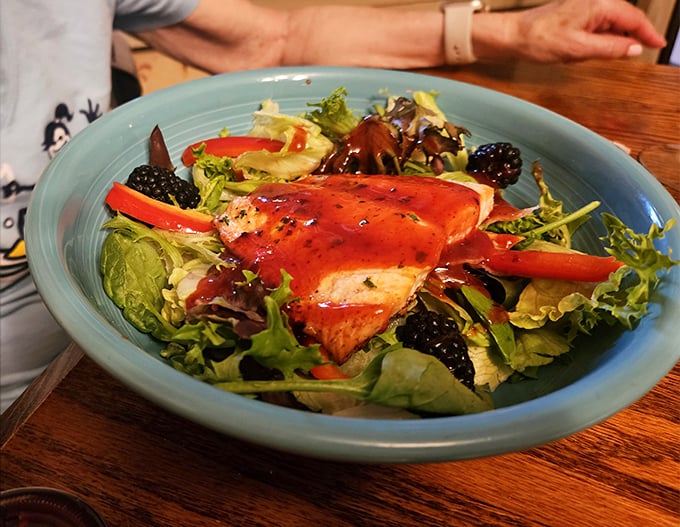 This salmon salad proves healthy eating doesn't have to be punishment—it's a colorful celebration that makes virtuous choices downright indulgent.