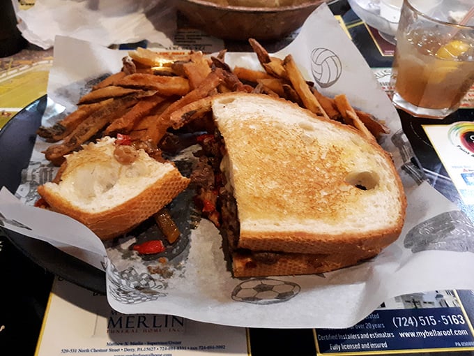 The sandwich that makes lunch breaks worthwhile – paired with hand-cut fries that put the frozen variety to shame.
