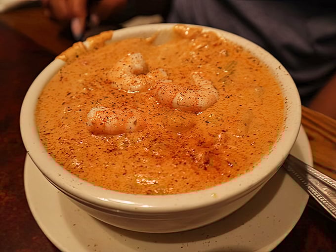 This shrimp bisque doesn't just warm your stomach—it hugs your soul with a velvety embrace that whispers, "Cancel your afternoon plans, nap time is coming."