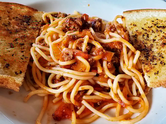 Spaghetti that proves Neal's isn't just a breakfast joint—this hearty plate could make an Italian grandmother nod in approval.