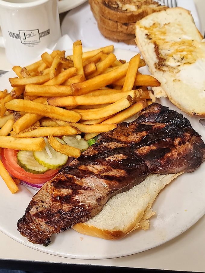 A steak sandwich that doesn't need to show off – it just delivers honest, satisfying flavor that makes lunch feel like a victory lap.