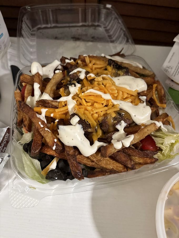 When fries become the foundation for a meal, topped with steak, cheese, and ranch – Pittsburgh's answer to loaded nachos.