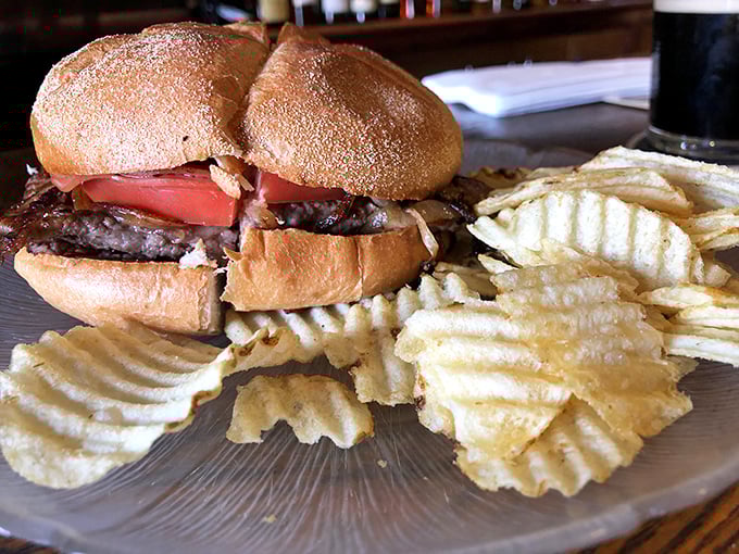 A sandwich so photogenic it deserves its own agent. Those wavy chips aren't just sides—they're supporting actors in a delicious drama. 