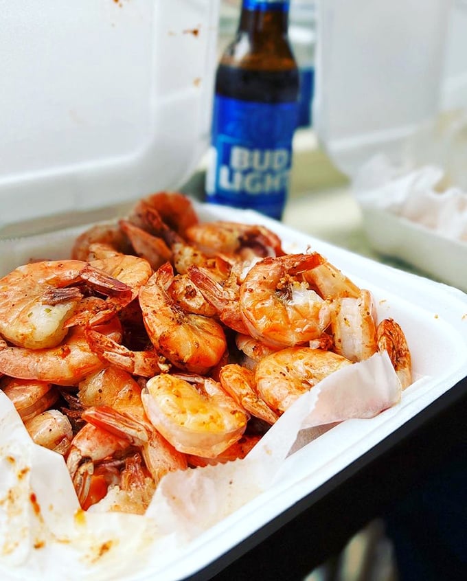 The house specialty – steamed shrimp so fresh they practically introduce themselves. Just add cold beer and forget your table manners.