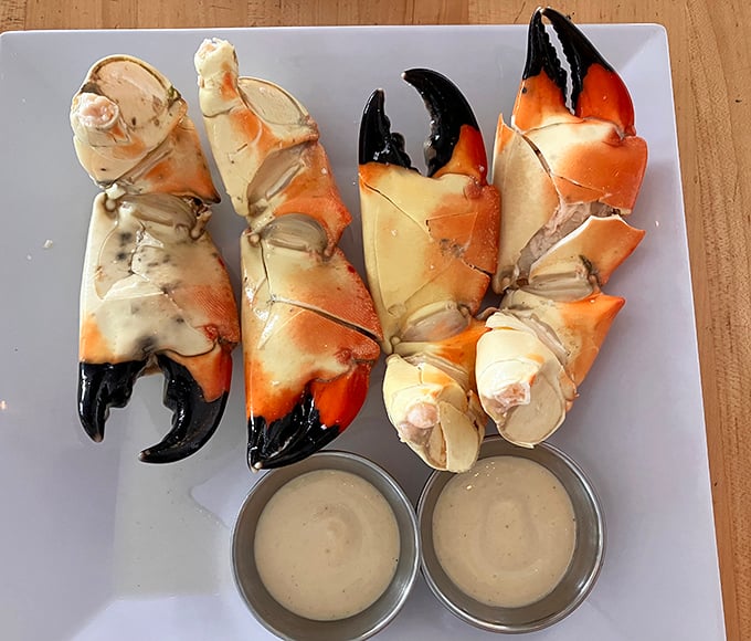 Stone crab claws – nature's perfect design for both protection and our dining pleasure. Like opening a treasure chest where the treasure is deliciousness.