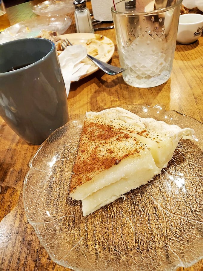 A slice of sugar cream pie that whispers sweet nothings to your taste buds—Indiana's unofficial state pie showing off why it earned the title.
