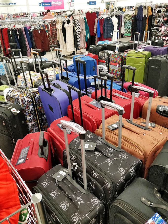 Luggage as far as the eye can see! Your next adventure awaits, and these colorful suitcases are ready to roll—literally—at prices that won't ground you.