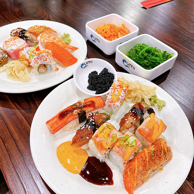 Sushi artistry meets all-you-can-eat abundance, proving that dreams really do come true in Delaware's capital city.