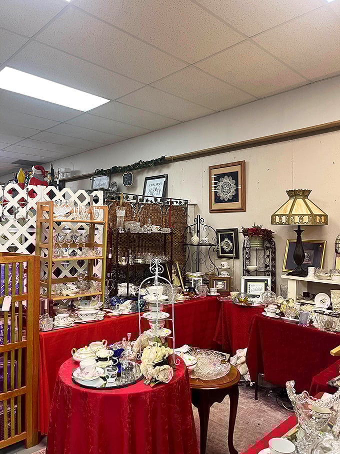 Tea parties of yesteryear come alive amid crystal and china displays. Your grandmother would approve of these finds – and probably recognize half of them.