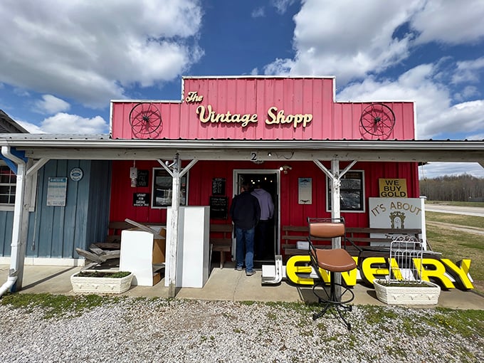 The Vintage Shopp proves that treasure hunting never goes out of style. Those chairs aren't just furniture—they're front-row seats to summer evenings on the porch.