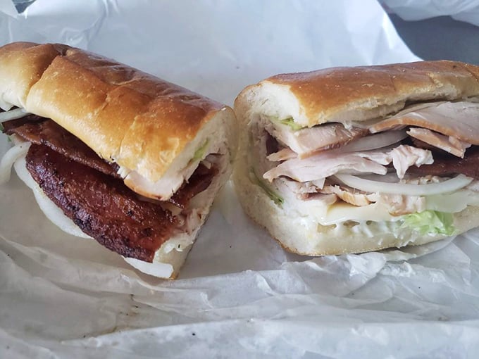 Simple yet sublime: turkey, crisp lettuce, and the perfect ratio of meat to bread—proof that sandwich perfection doesn't require complicated techniques.