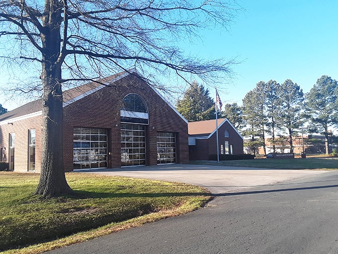 This brick building stands as solid as the community it serves. Not all heroes wear capes—some wear firefighter gear.