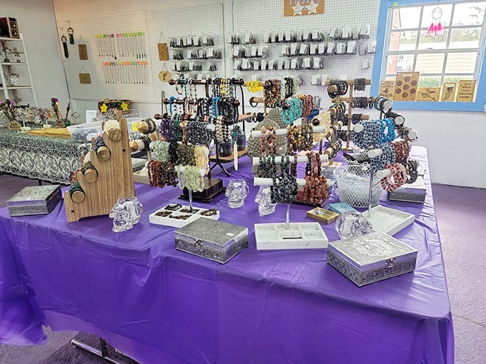 Handcrafted jewelry displays where two-for-five deals make you feel like a savvy treasure hunter striking gold.