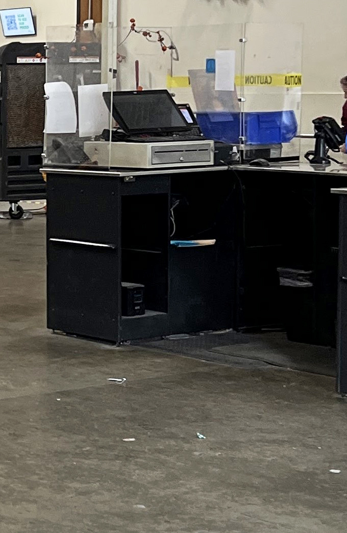 Where the magic becomes official. Behind this counter, treasures are weighed, priced, and sent off to begin their second lives in new homes.